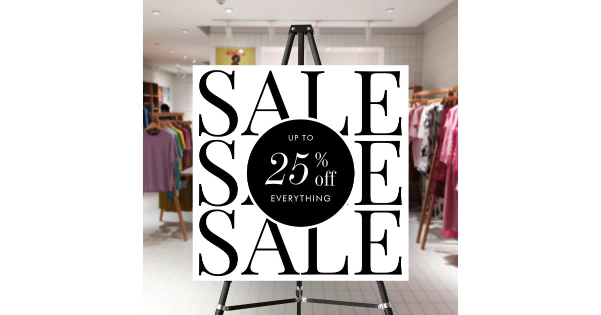 Minimalist Business Sale Shop Promotional Sign | Zazzle