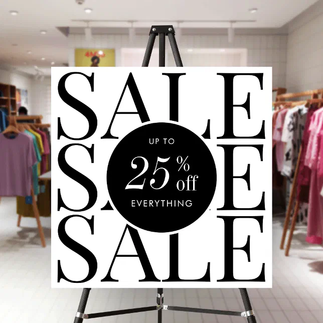Minimalist Business Sale Shop Promotional Sign | Zazzle