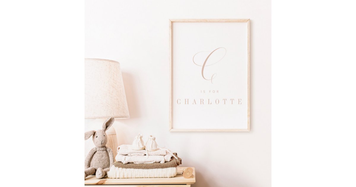 Minimalist Calligraphy Alphabet Nursery Poster | Zazzle