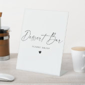 Minimalist Calligraphy Dessert Bar Wedding Pedestal Sign | Zazzle