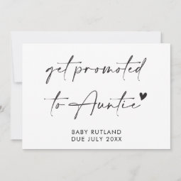 Minimalist Calligraphy Pregnancy Announcement Aunt | Zazzle