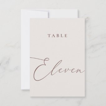 Minimalist Calligraphy Table Eleven Table Number | Zazzle
