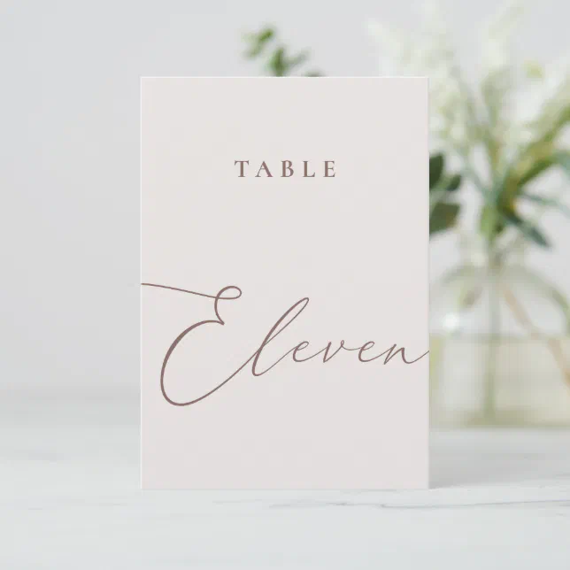 Minimalist Calligraphy Table Eleven Table Number | Zazzle