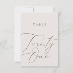 Minimalist Calligraphy Twenty One Table Number | Zazzle
