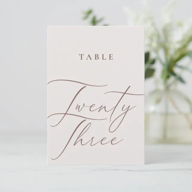 Minimalist Calligraphy Twenty Three Table Number | Zazzle