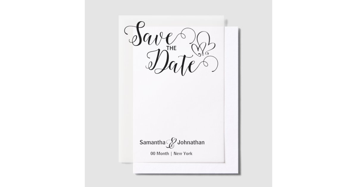 Minimalist calligraphy wedding invite Overlay Vellum Invitations | Zazzle