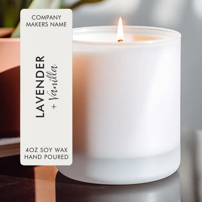 Minimalist Candle Jar Thin Vertical Label Set | Zazzle