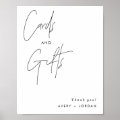 Minimalist Cards and Gifts Sign, Modern Wedding Poster | Zazzle