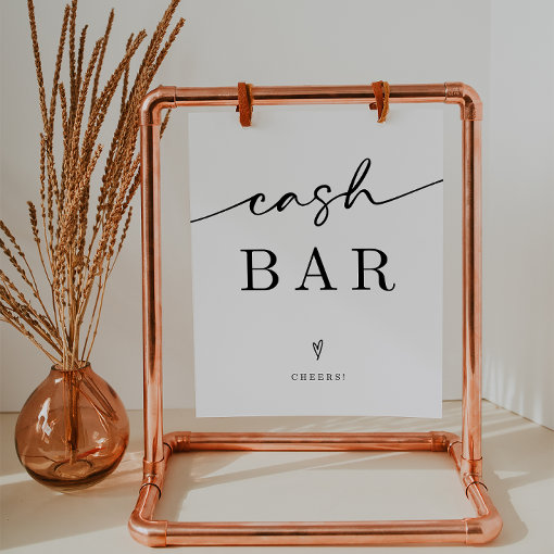 Minimalist Cash Bar Wedding Sign | Zazzle