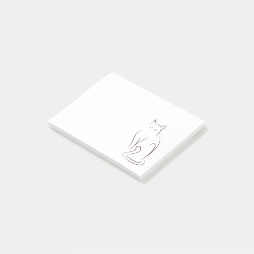 Minimalist Cat Post-it Notes | Zazzle