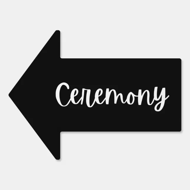 Minimalist Ceremony Wedding arrow Sign | Zazzle