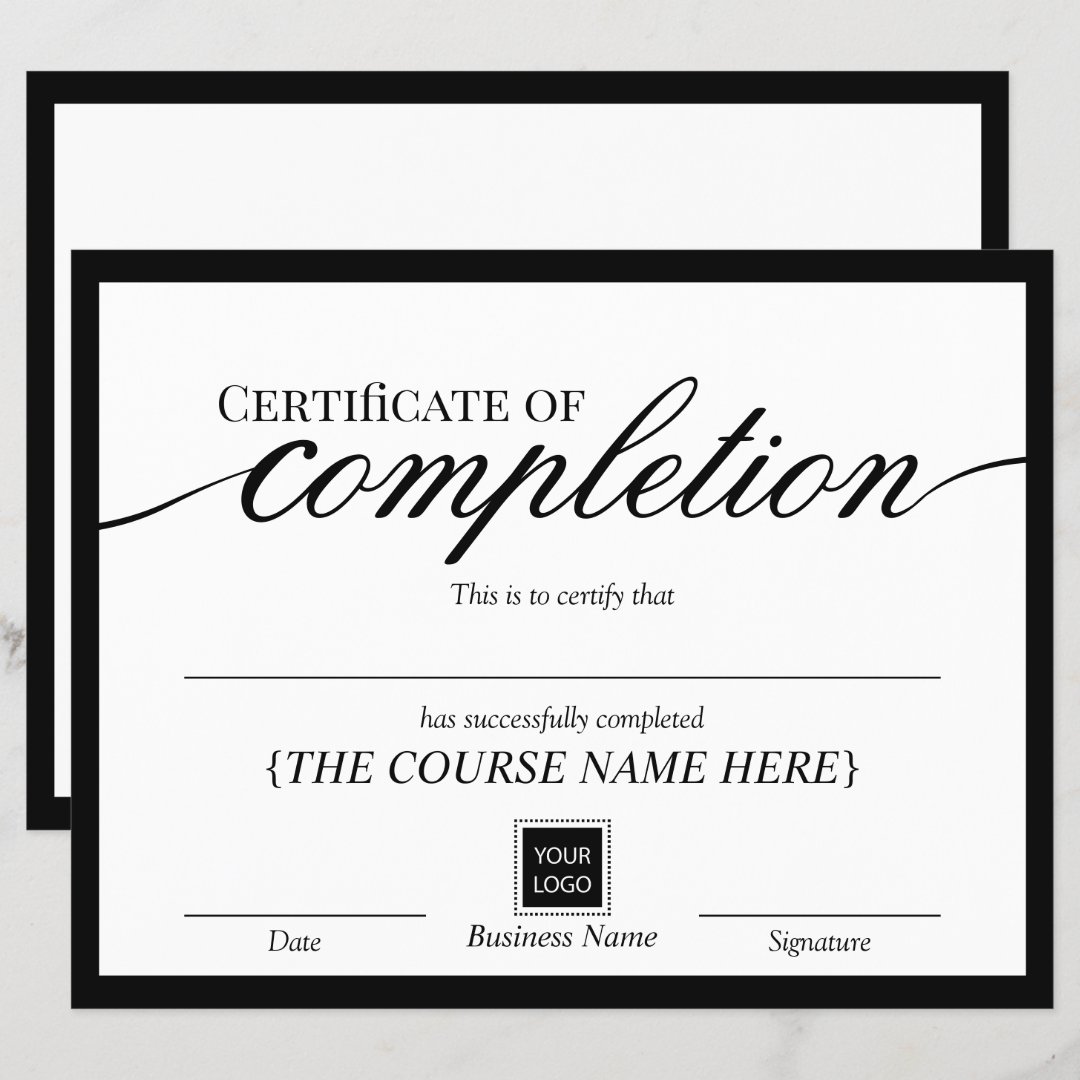 Minimalist Certificate of Completion Award | Zazzle