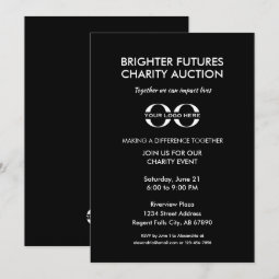 Minimalist Charity Event Print and Digital Invitation | Zazzle