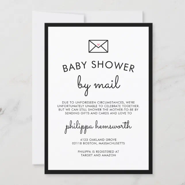 Minimalist Chic Baby Shower by Mail Invitation | Zazzle