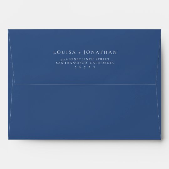 Minimalist Chic Classic Blue White Return Address Envelope | Zazzle.com