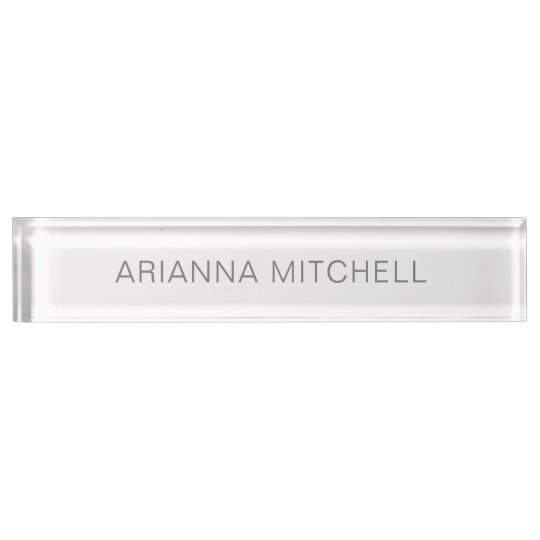 Minimalist Chic | Gray Name Plate | Zazzle.com