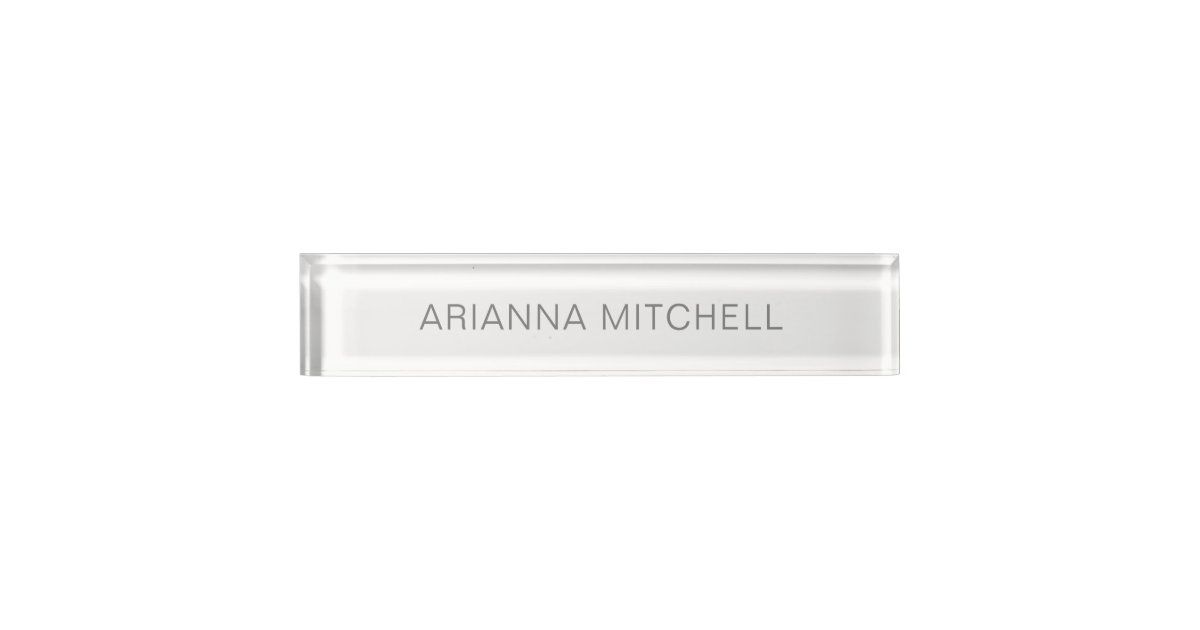 Minimalist Chic | Gray Name Plate | Zazzle