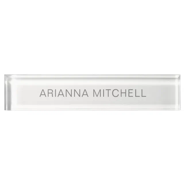 Minimalist Chic | Gray Name Plate | Zazzle