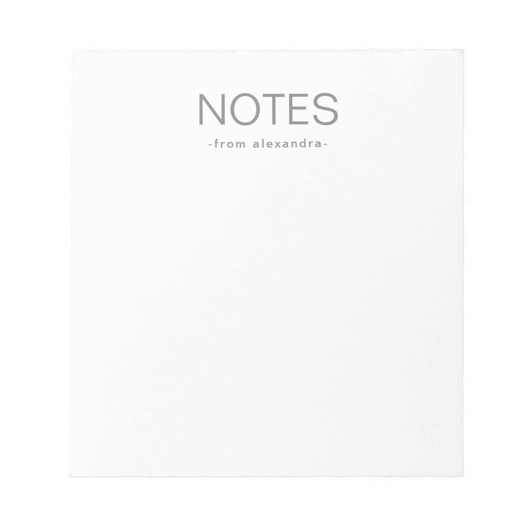 Minimalist Chic | Gray Notepad | Zazzle