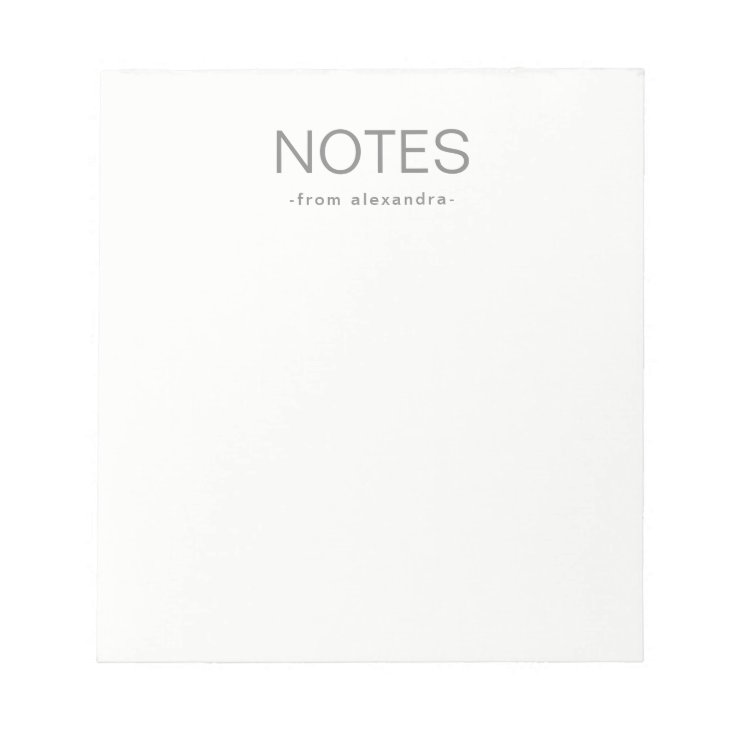 Minimalist Chic | Gray Notepad | Zazzle
