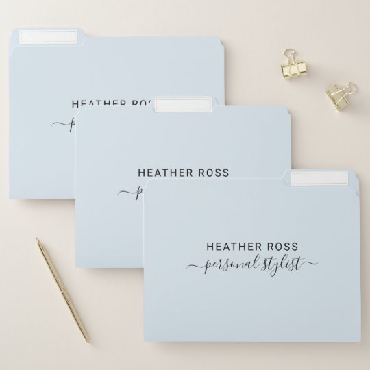 Minimalist Chic Modern | Pastel Blue File Folder | Zazzle.com