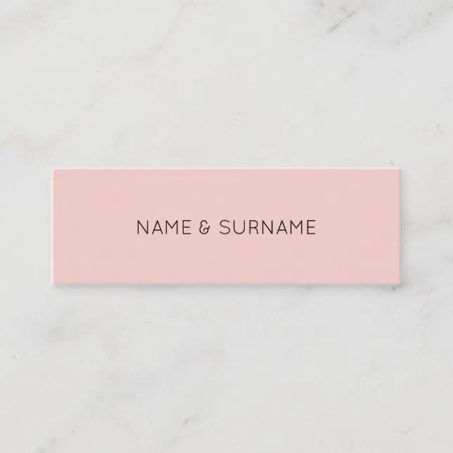 Minimalist Chic Modern Pink Mini Business Card | Zazzle