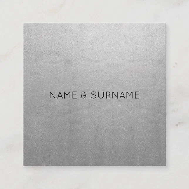 Minimalist Chic Modern Silver Square Business Card | Zazzle