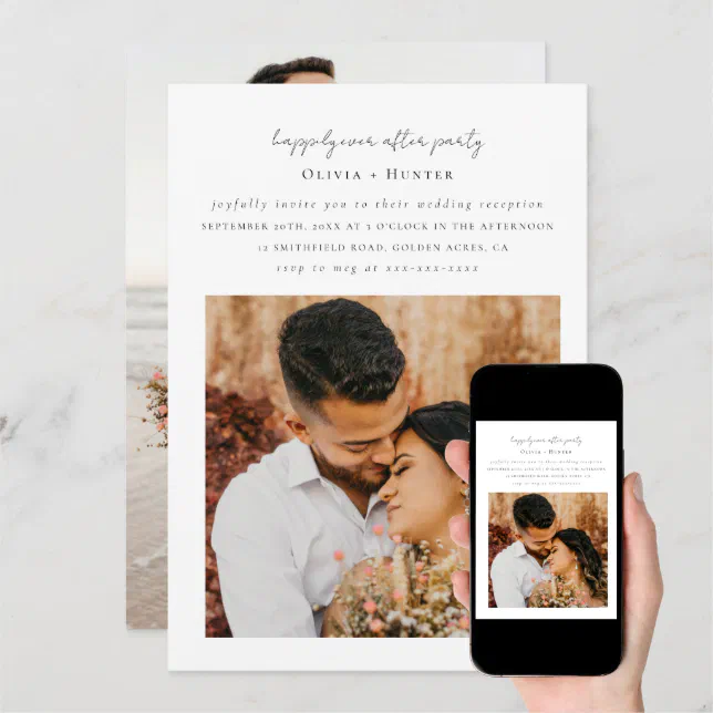 Minimalist Chic Reception Only Wedding Invitation | Zazzle