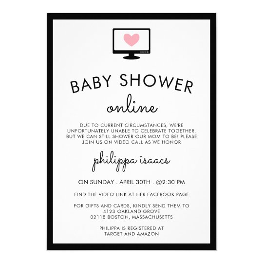 Minimalist Chic Virtual Baby Shower Invitation | Zazzle.com