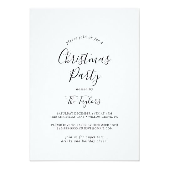 Minimalist Christmas Party Invitation | Zazzle.com