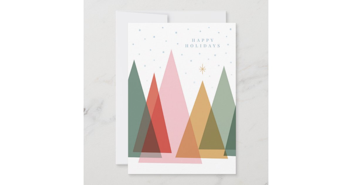 Minimalist Christmas Trees Holiday Card | Zazzle