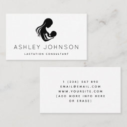 Minimalist Classic Black & White Breastfeeding Mom Business Card | Zazzle