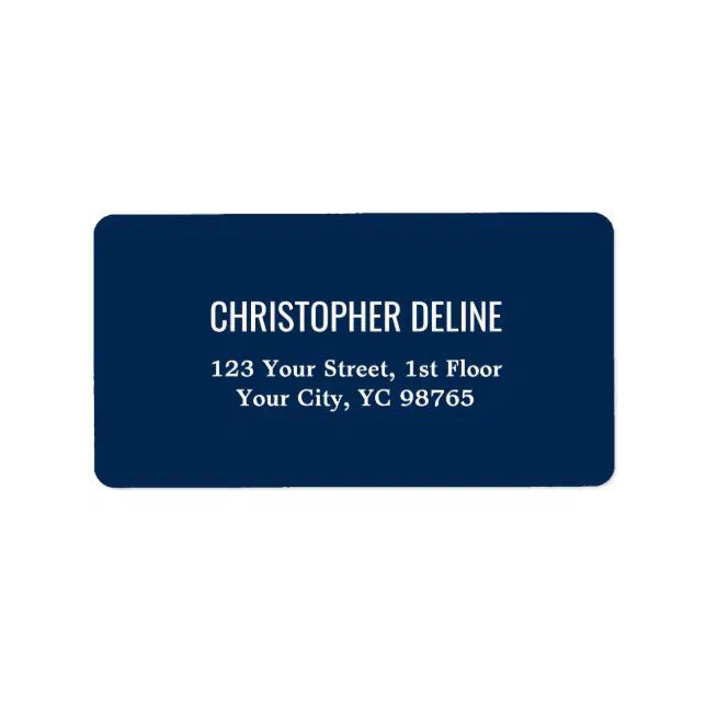 Minimalist Classic Elegant Navy Blue White Label | Zazzle