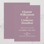 Minimalist Classic Lilac Mauve Design Wedding Invi Invitation | Zazzle