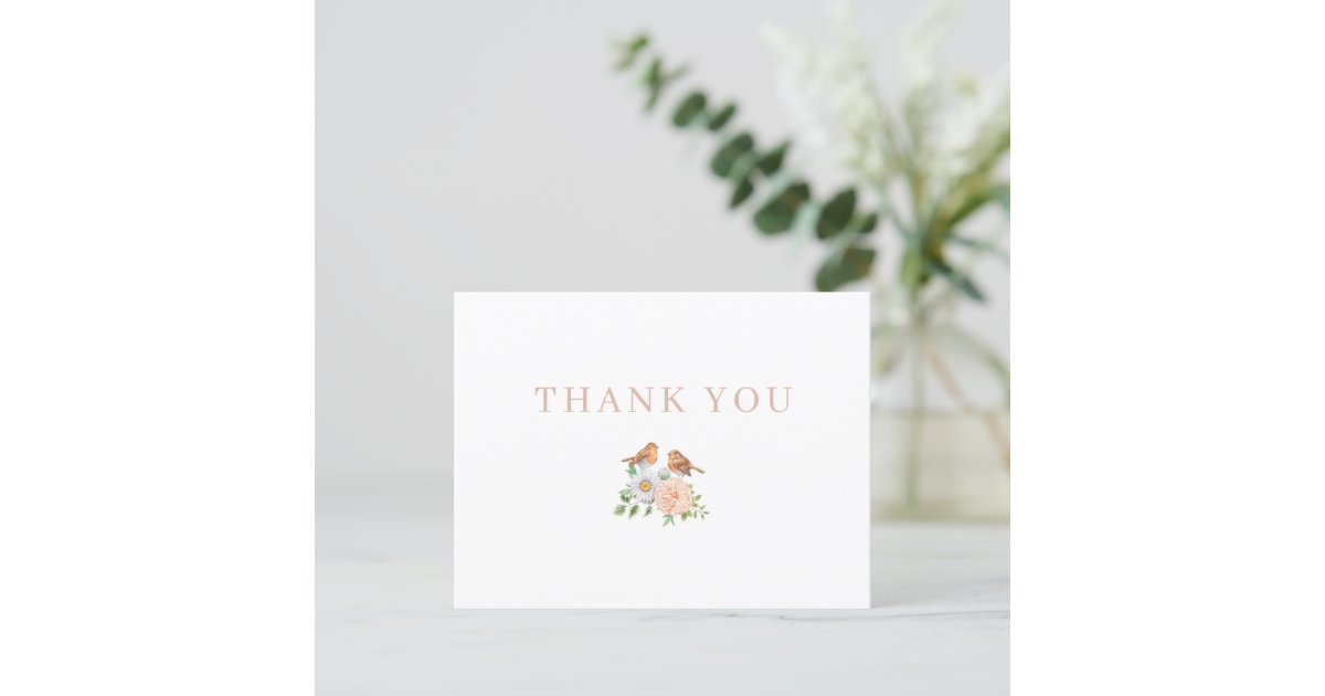 Minimalist classic simple thank you postcard | Zazzle