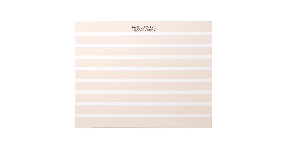 Minimalist Clean Light Pink Stripe Pattern 11x8.5 Notepad | Zazzle