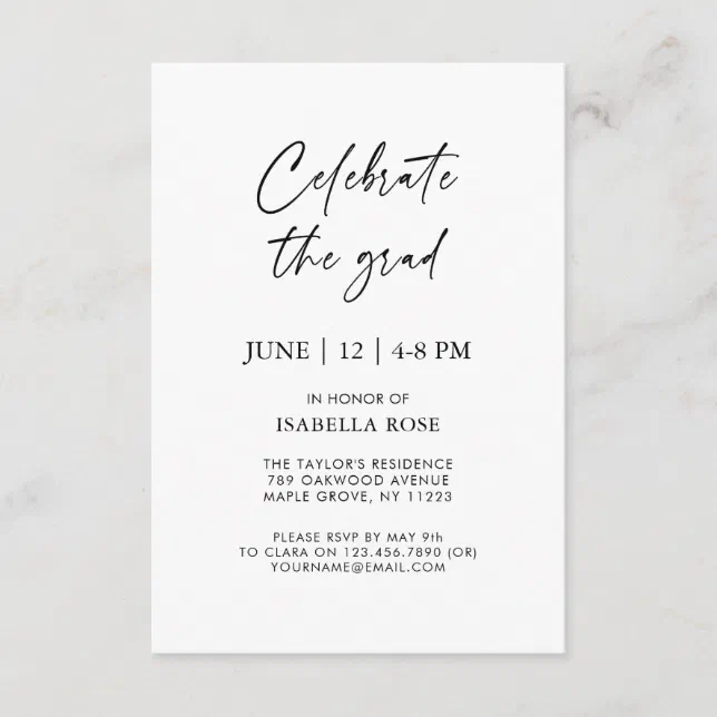 Minimalist College Graduation Fund Gift Registry Enclosure Card | Zazzle