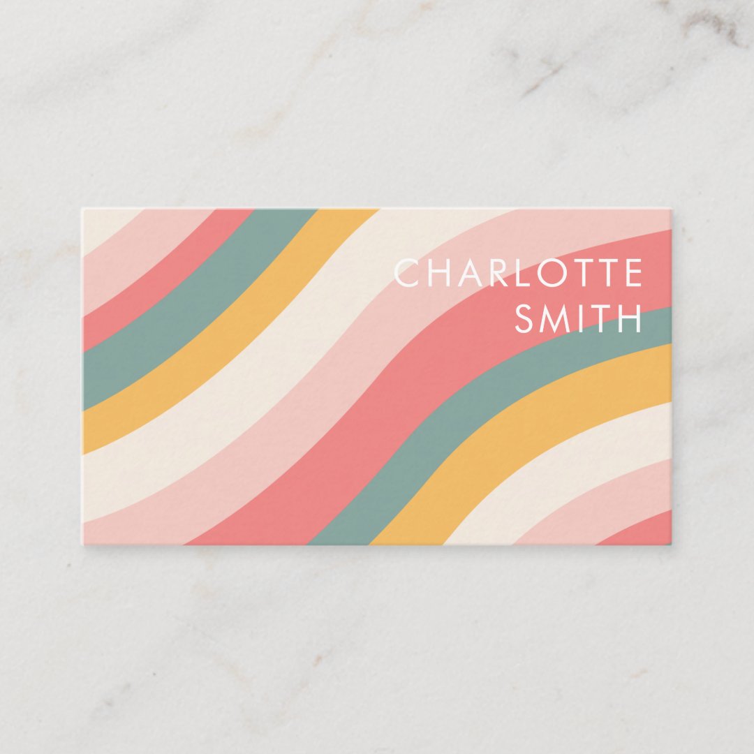 Minimalist Color Wave QR Code Business Card | Zazzle