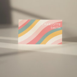 Minimalist Color Wave QR Code Business Card | Zazzle