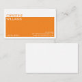 Minimalist Colored Block Orange Business Card | Zazzle