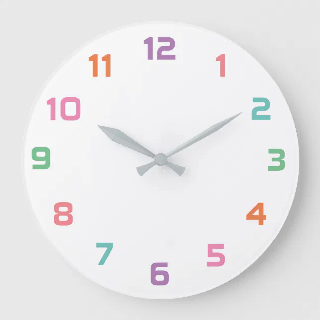 Minimalist Colorful Wall Clock | Zazzle