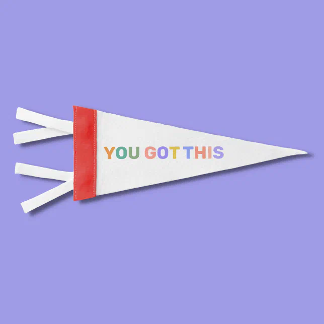 Minimalist Colorful You Got This Pennant Flag | Zazzle
