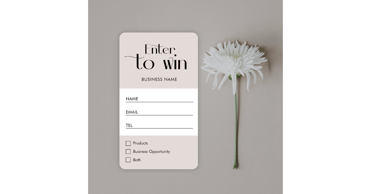 Minimalist Company Logo Raffle Prize Draw Ticket | Zazzle