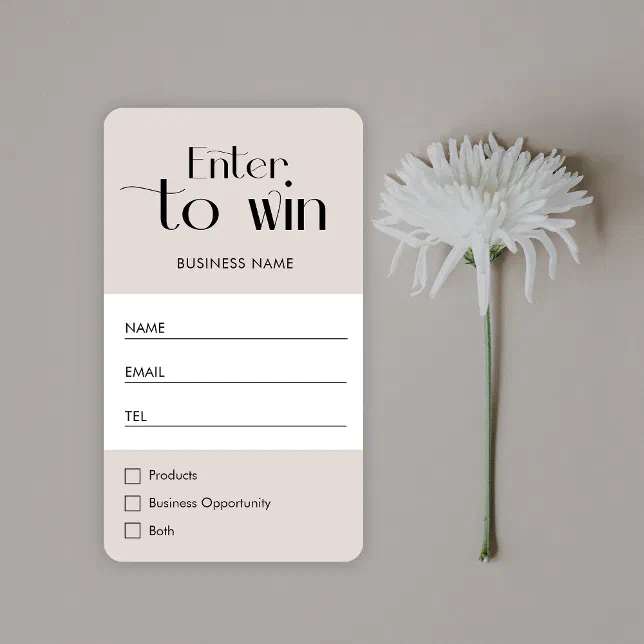 Minimalist Company Logo Raffle Prize Draw Ticket | Zazzle