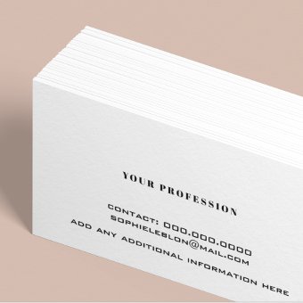 Minimalist contact card with modern font name | Zazzle