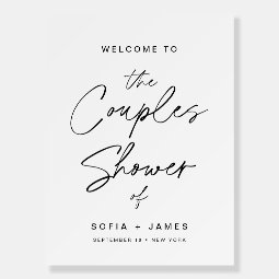 Minimalist Couples Shower Welcome Sign Foam Board | Zazzle