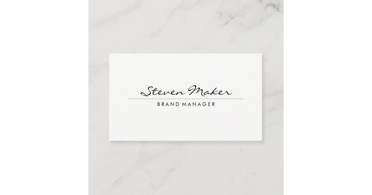 Minimalist Cursive Font Business Card | Zazzle