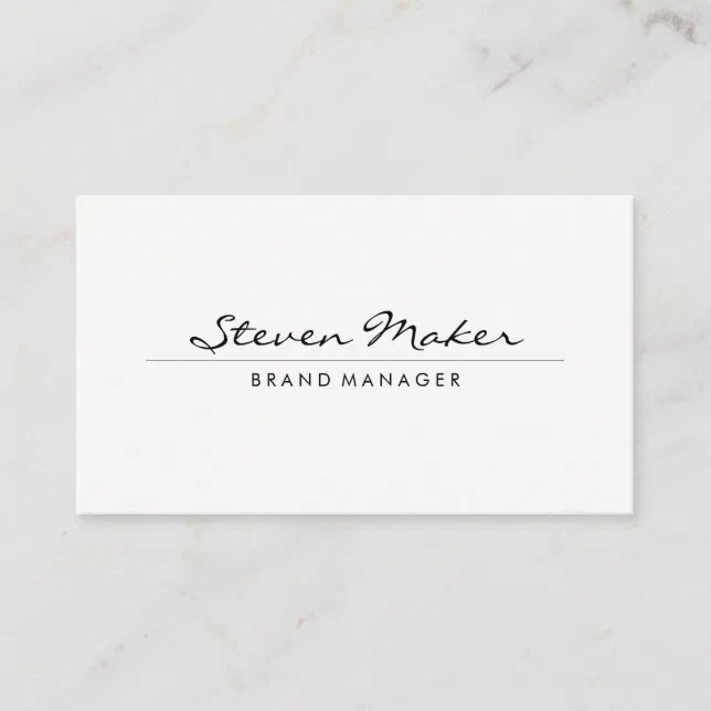 Minimalist Cursive Font Business Card | Zazzle