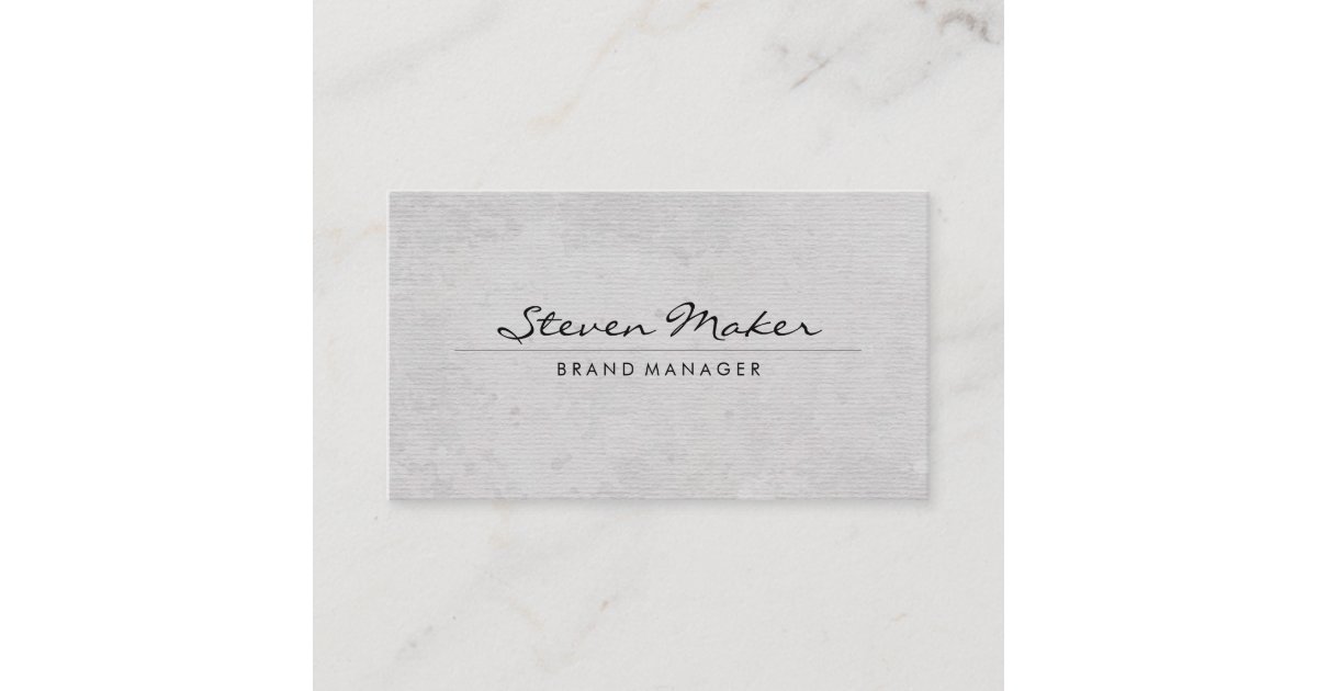 Minimalist Cursive Font | Simple Texture Business Card | Zazzle