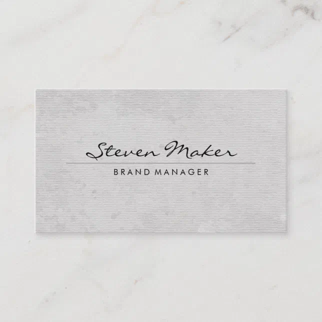 Minimalist Cursive Font | Simple Texture Business Card | Zazzle